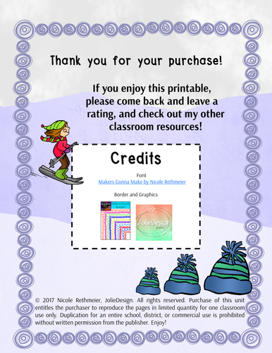 Winter Comparisons and Ordinal Numbers Kindergarten NO PREP Math ...