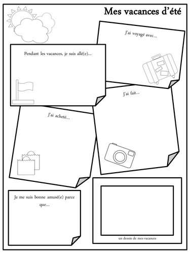 Mes vacances d'été | Passé composé | Teaching Resources