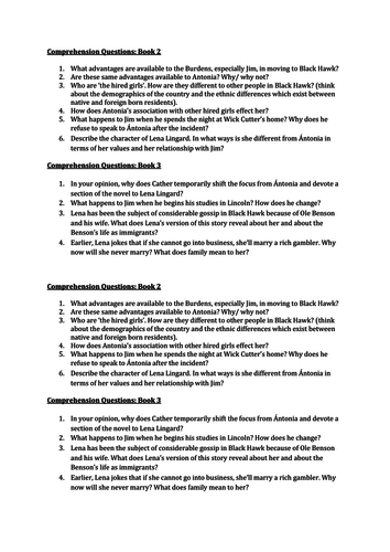 'My Antonia' lessons 12 and 13 - Lena Lingard and Book 3 (Cambridge ...