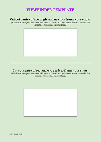 Viewfinder Template | Teaching Resources