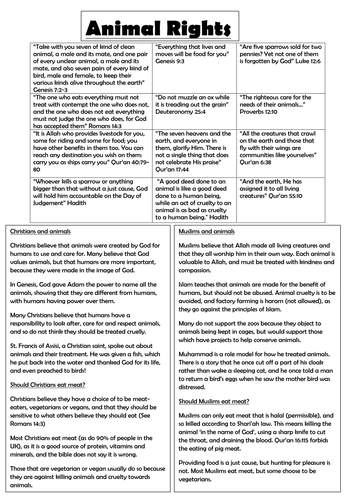 2 Lessons- Animal Rights and Animal Experiments | Teaching Resources