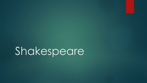 Introduction to Performing Shakespeare | Teaching Resources