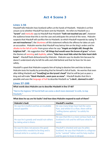 Macbeth: Act 4 Scene 3 | Teaching Resources