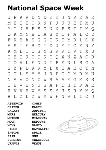 National Space Week Word Search | Teaching Resources