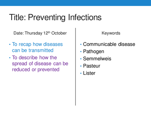 New GCSE 9-1 Biology B5 Preventing Infections | Teaching Resources