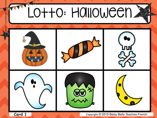 French Halloween Writing Activity and Bingo Cards | Teaching Resources