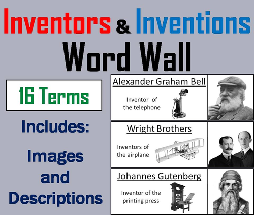Inventors and Inventions Word Wall Cards | Teaching Resources