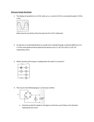 FREE : Electronics Worksheet Sample | Teaching Resources