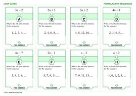 Formulae for Sequences (Treasure Hunt) | Teaching Resources