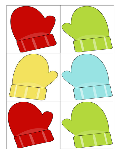Mitten Numbers 1-50 Flash cards | Teaching Resources