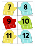 Mitten Numbers 1-50 Flash cards | Teaching Resources
