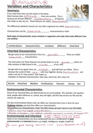 Variation and characteristics, inherited, environmental, both ...