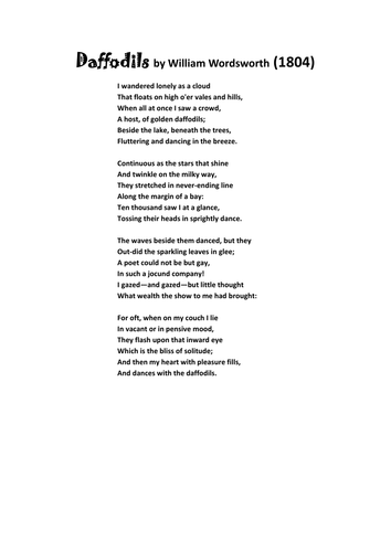 Nature Poetry - Key Stage 3 - an introduction to 'the Romantics ...