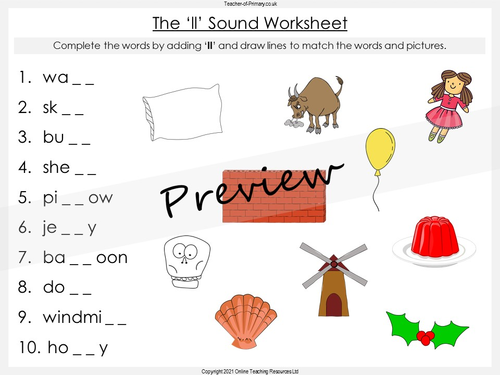 h, b, f, ff, l, ll, ss - Letters and Sounds - Phonics Phase 2, Set 5 ...