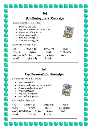 UG Boy genius of the Stone Age Guided Reading Resources | Teaching ...