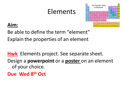 Lessons and rescources for the 8E atoms and elements KS3 topic ...