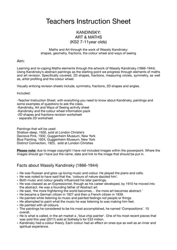 Wassily Kandinsky: Art & Maths | Teaching Resources