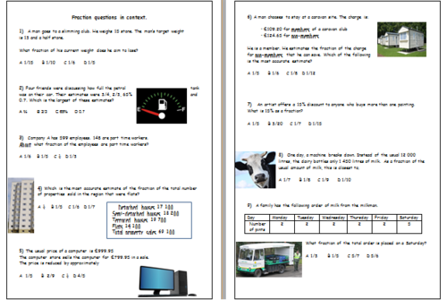 GCSE maths fractions lesson with workbook and answers | Teaching Resources