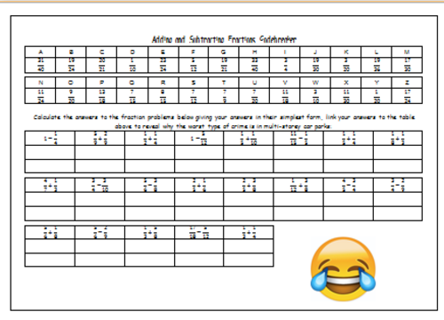 GCSE maths fractions lesson with workbook and answers | Teaching Resources