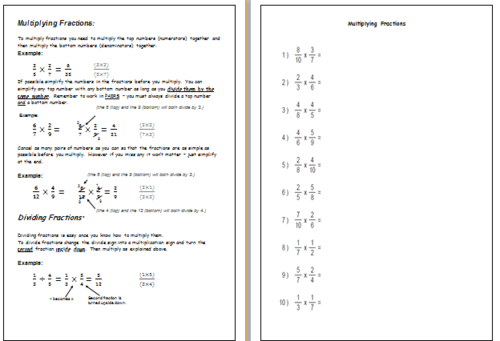 Gcse Maths Fractions Lesson With Workbook And Answers Teaching Resources