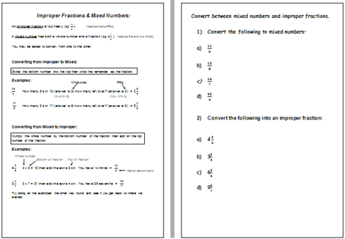 GCSE maths fractions lesson with workbook and answers | Teaching Resources