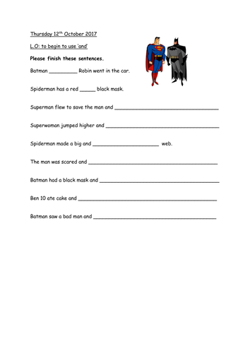 Year 1 using and | Teaching Resources