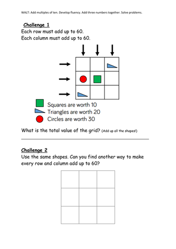 Year 1 and Year 2 Fluency and problem solving with addition and ...
