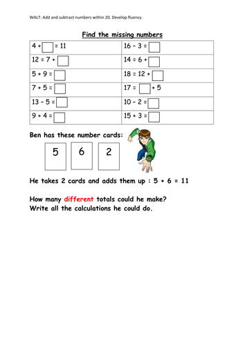 Year 1 and Year 2 Fluency and problem solving with addition and ...