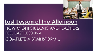 Last Lesson of the Afternoon - D H Lawrence | Teaching Resources