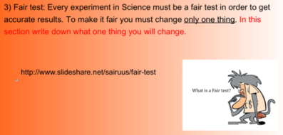 Planning a fair test | Teaching Resources