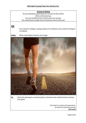 English Language Paper One Question Five Revision & Exam Practice ...