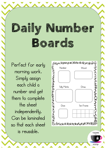 FREEBIE - Daily Number Boards | Teaching Resources