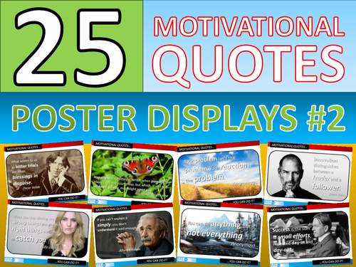 25 x Motivational Famous Quotes #2 Posters for Classroom Display or ...