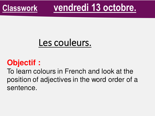 Les couleurs - Colours in French | Teaching Resources
