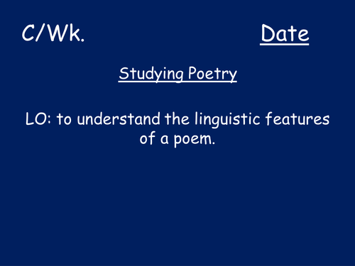 An Introduction to Studying Poetry | Teaching Resources