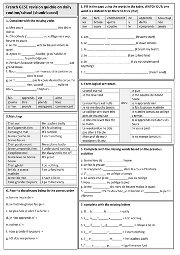 FRENCH - Massive French revision quickies bundle | Teaching Resources
