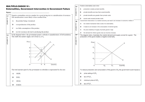 AS/A-level Economics Themed Multiple Choice Collections 2 | Teaching ...