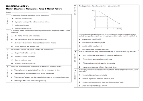 AS/A-level Economics Themed Multiple Choice Collections 2 | Teaching ...