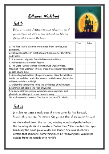 Halloween English Lesson Gothic Horror | Teaching Resources