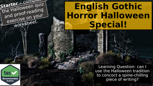 Halloween English Lesson Gothic Horror | Teaching Resources