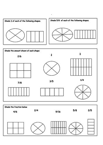 fractions of shapes | Teaching Resources