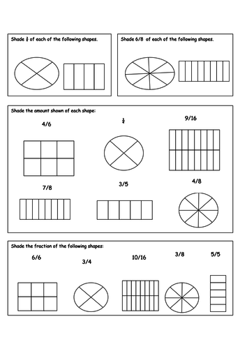 fractions of shapes | Teaching Resources