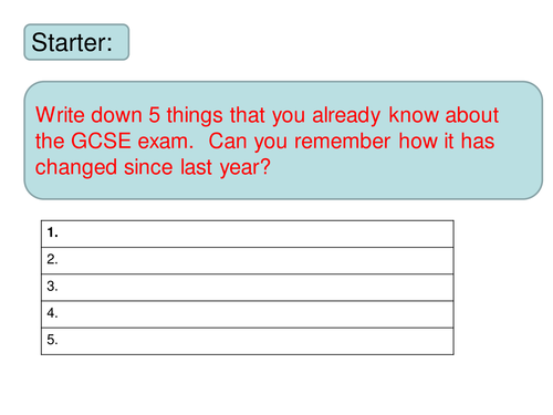 introduction to AQA GCSE | Teaching Resources
