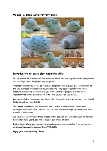 Pottery Tutorial Module 1. Basic Level Pottery Skills. Interactive ...