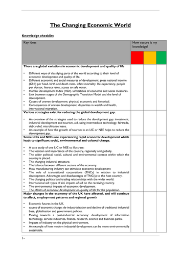 The Changing Economic World - Revision Guide AQA GCSE | Teaching Resources