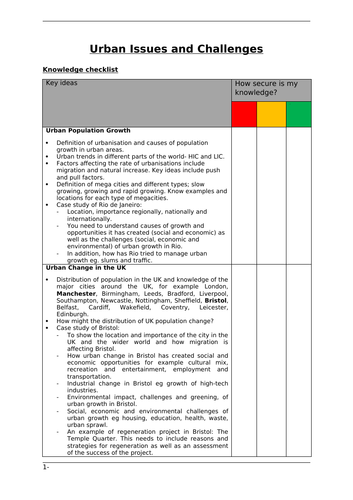 Urban Issues and Challenges - Revision Guide AQA GCSE | Teaching Resources