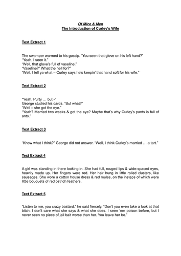 Of Mice and Men Chapter 2 | Teaching Resources