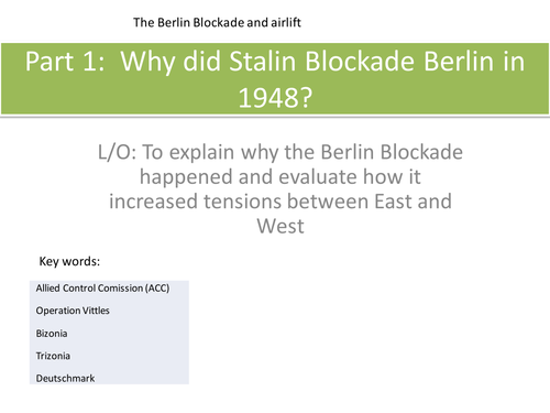 Berlin Blockade and airlift lessons | Teaching Resources