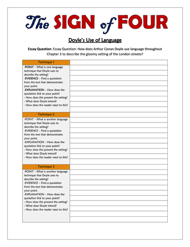 The Sign of Four - Doyle's Use of Language | Teaching Resources
