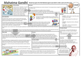 Mahatma Ghandi/Gandhi Information sheet A3 by jkms77 | Teaching Resources